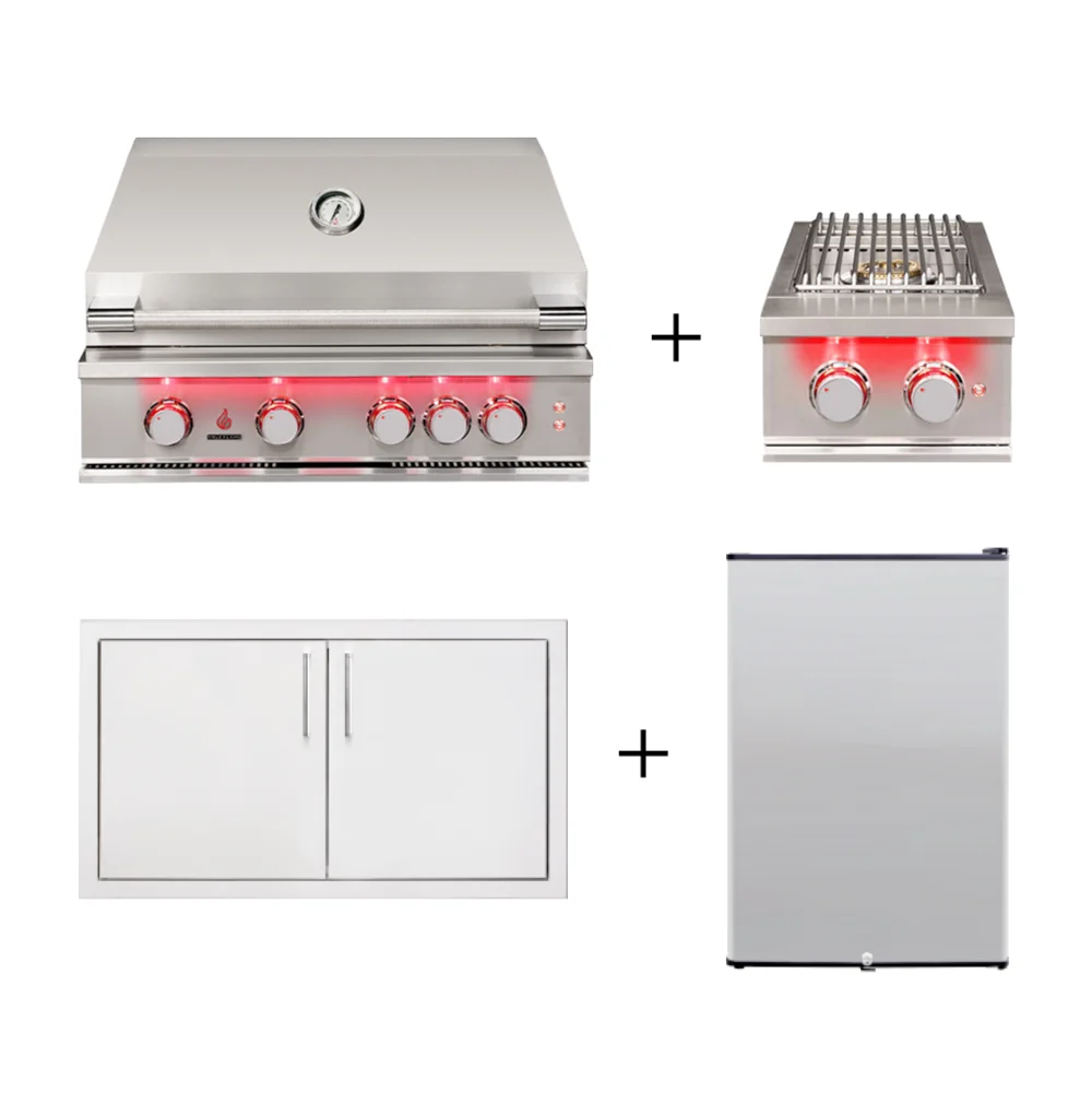 TrueFlame 4 Piece 32" Grill Outdoor Kitchen Package - TF4PGOKP-01 ...