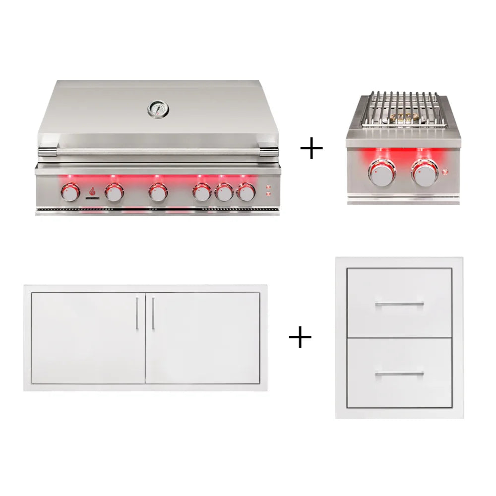 TrueFlame 4 Piece 40" Grill Outdoor Kitchen Package - TF4PGOKP-02 ...