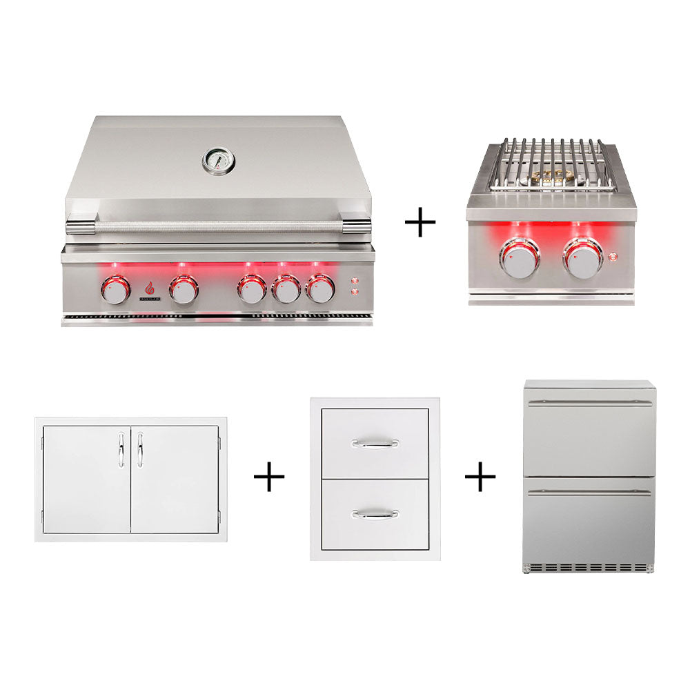 TrueFlame 5 Piece 32" Grill Outdoor Kitchen Package - TF5PGOKP-01 ...